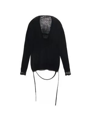 Bimba Y Lola Wool Sweater With V-neck - Black