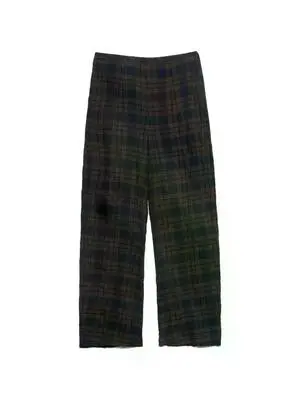 Bimba Y Lola Dark Brown Checked Carrot-leg Trousers - Black