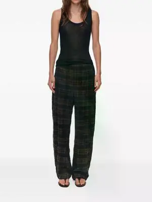 Bimba Y Lola Dark Brown Checked Carrot-leg Trousers