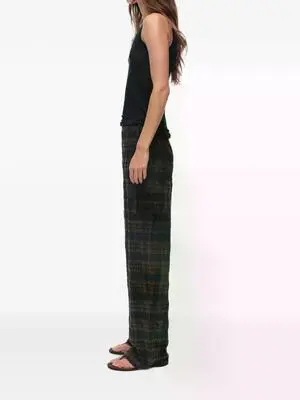 Bimba Y Lola Dark Brown Checked Carrot-leg Trousers