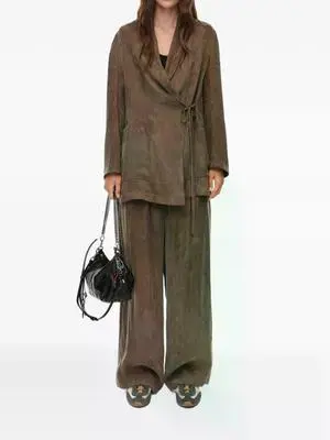 Bimba Y Lola Dark Olive Flowy Jogger Pants