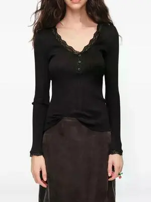 Bimba Y Lola Ribbed V-neck T-shirt