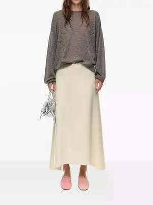 Bimba Y Lola Double-sided Wool Skirt A-line, Ivory