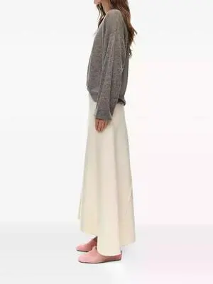 Bimba Y Lola Double-sided Wool Skirt A-line, Ivory