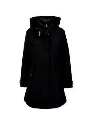 Woolrich Hooded Drawstring-waist Coat - Black