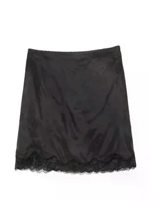 Bimba Y Lola Washed Lace Miniskirt - Black