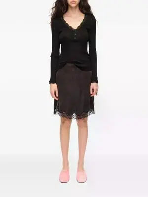 Bimba Y Lola Washed Lace Miniskirt