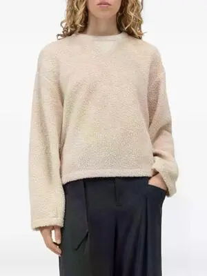 Closed Fleece-texture Sweater - Neutrals