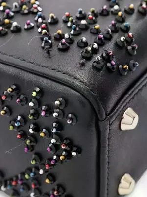Dior Beaded Cannage Pattern Handbag - Black