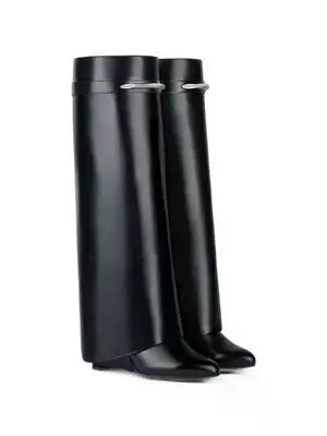 Givenchy Shark Pinch Almond-toe Boots - Black