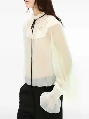 ANN DEMEULEMEESTER Sheer Ruffled Blouse