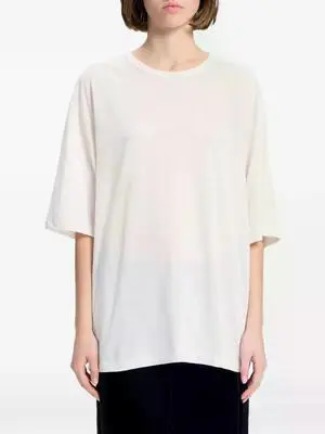 ANN DEMEULEMEESTER Slogan-print Jersey T-shirt - Neutrals