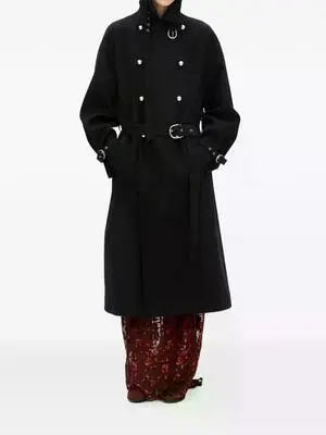 ANN DEMEULEMEESTER Double-breasted Belted Coat - Black