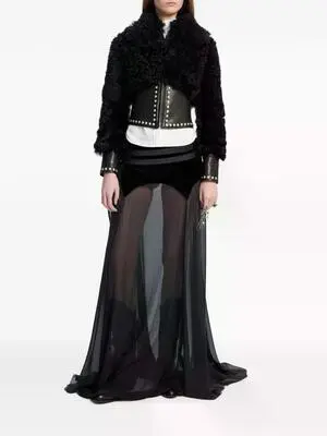 ANN DEMEULEMEESTER Stud-embellished Shearling Jacket