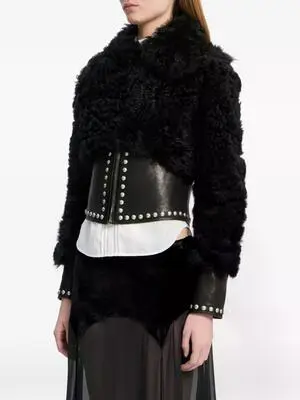 ANN DEMEULEMEESTER Stud-embellished Shearling Jacket