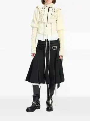 ANN DEMEULEMEESTER Ruffled Cable-knit Sweater - Neutrals