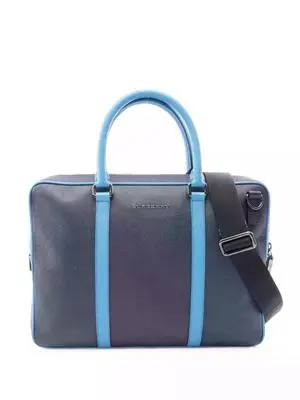 Burberry 2010s Leather Briefcase - Blue