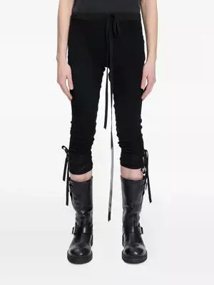 ANN DEMEULEMEESTER Pointelle-knit Trousers - Black