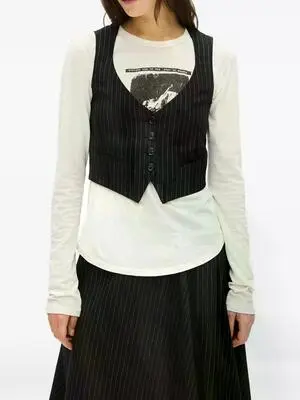 ANN DEMEULEMEESTER Button-front Waistcoat - Black