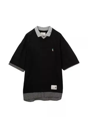 Mihara Yasuhiro Layered-design V-neck T-shirt - Black
