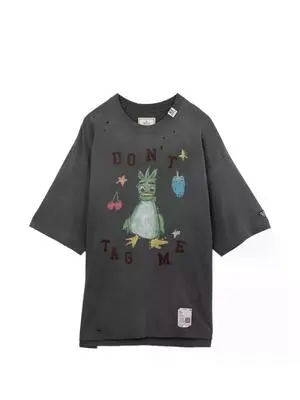 Mihara Yasuhiro Distressed Graphic-print T-shirt - Grey