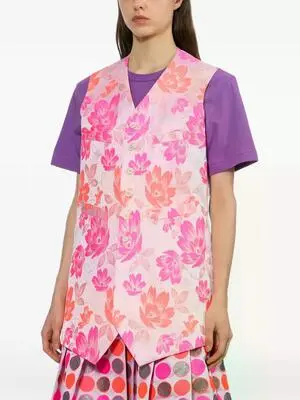 Comme Des Garçons Floral V-neck Vest Coat