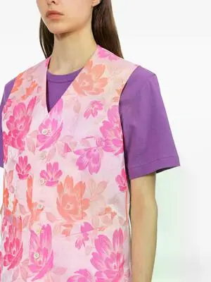 Comme Des Garçons Floral V-neck Vest Coat