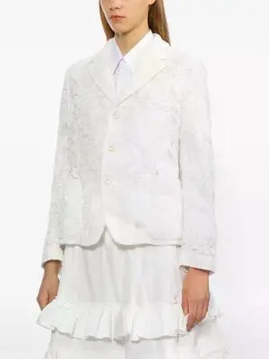 Comme Des Garçons Floral-embroidered Blazer