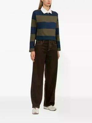 A.p.c. Striped Long-sleeve Polo Shirt