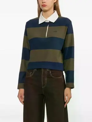 A.p.c. Striped Long-sleeve Polo Shirt