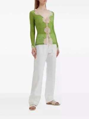 Valentino Garavani Lace-trim Button-up Cardigan