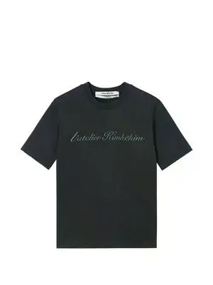 KIMHEKIM Logo-print Faux-pearl T-shirt - Blue