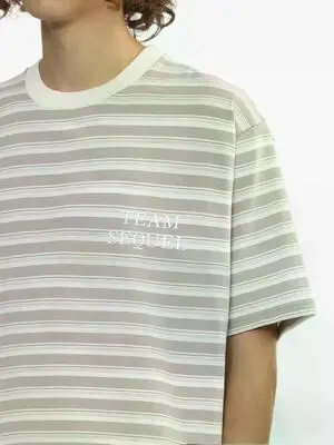 SEQUEL Striped Logo-print T-shirt