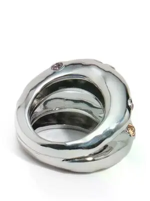 Bimba Y Lola Ring With Pink Crystal Texture