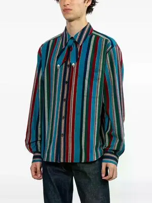 Toga Vertical-stripe Pussy-bow Shirt