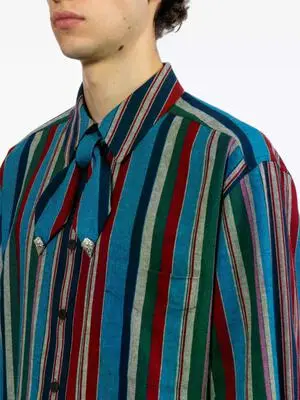 Toga Vertical-stripe Pussy-bow Shirt