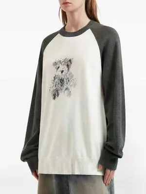 We11Done Graphic Raglan-sleeve Sweater