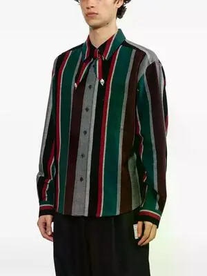 Toga Striped Scarf-detail Shirt