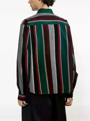 Toga Striped Scarf-detail Shirt