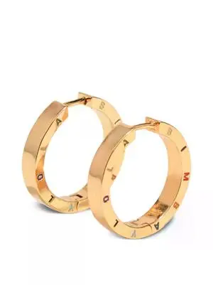 Bimba Y Lola Large Hoop Earrings With Multicolored Logo - Gold