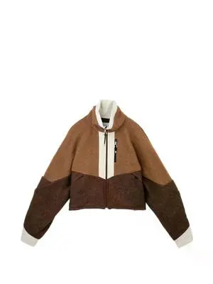 Toga Colour-block Panelled Jacket - Brown