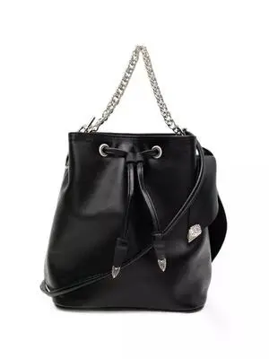 Toga Chain-link Drawstring Shoulder Bag - Black