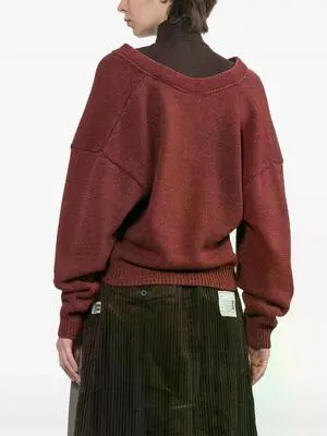 Mihara Yasuhiro Distressed Cable-knit Cardigan