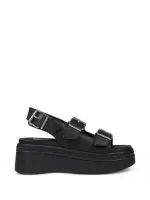 Tommy Hilfiger Buckle-strap Platform Sandals - Black