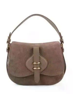 COCCINELLE Small Mavery Suede-panelled Shoulder Bag - Brown
