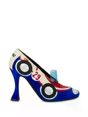 Moschino Car-patchwork Pumps - Blue