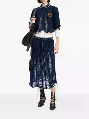 ANN DEMEULEMEESTER Distressed Cable-knit Sweater