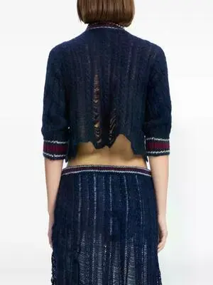 ANN DEMEULEMEESTER Distressed Cable-knit Sweater