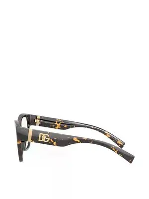 Dolce & Gabbana Dg-plaque Tortoiseshell-effect Glasses