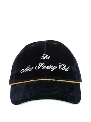 ANN DEMEULEMEESTER Flocked Cotton Baseball Cap - Blue